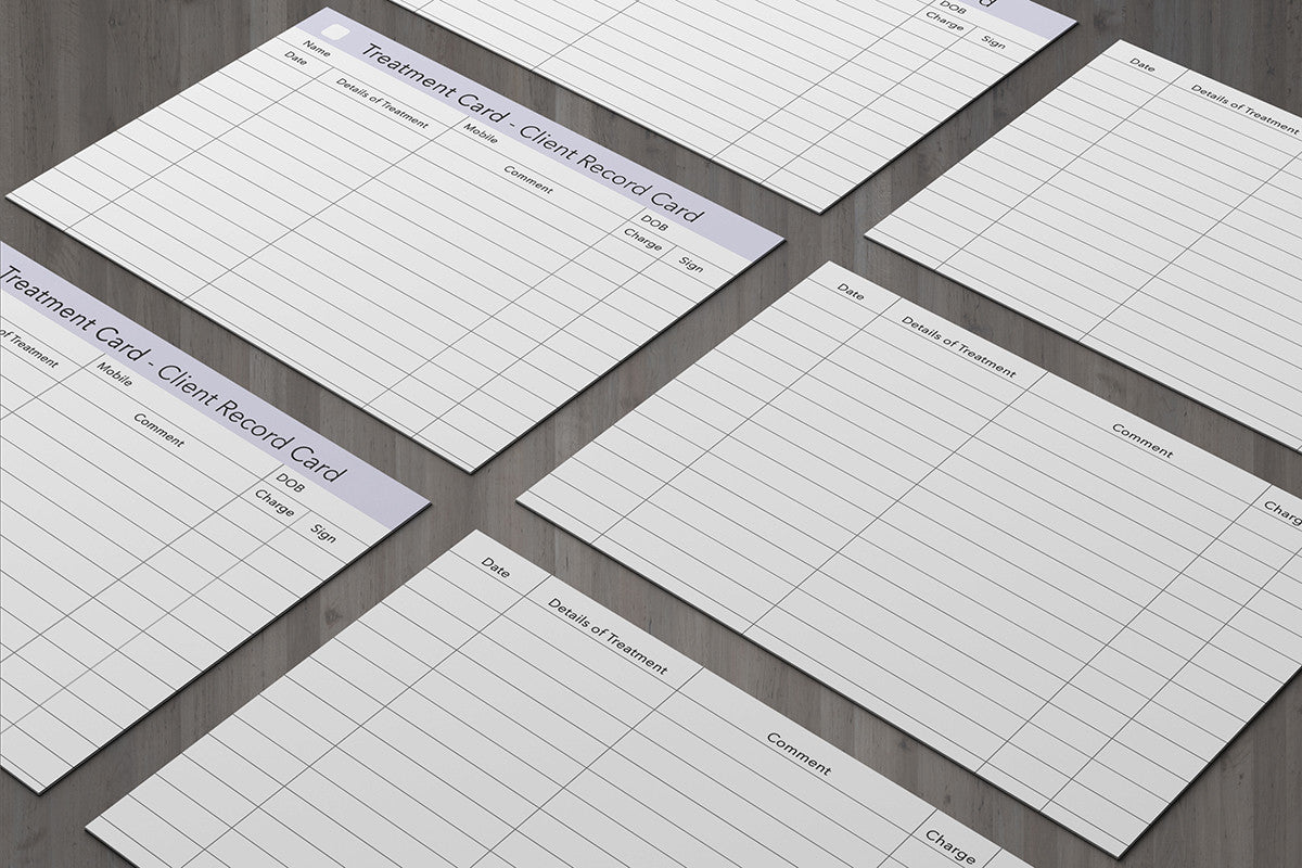 Treatment Additional Client Card – Beauty Stationery